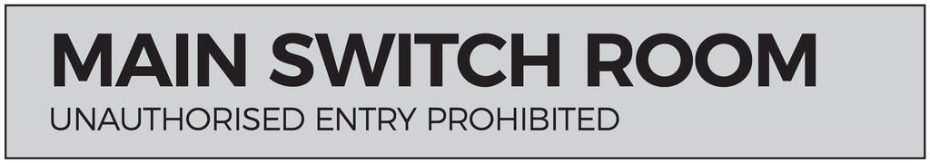 MAIN SWTICH ROOM SIGN – STATUTORY SIGNS