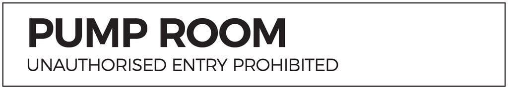 PUMP ROOM SIGN | STATUTORY SIGNS