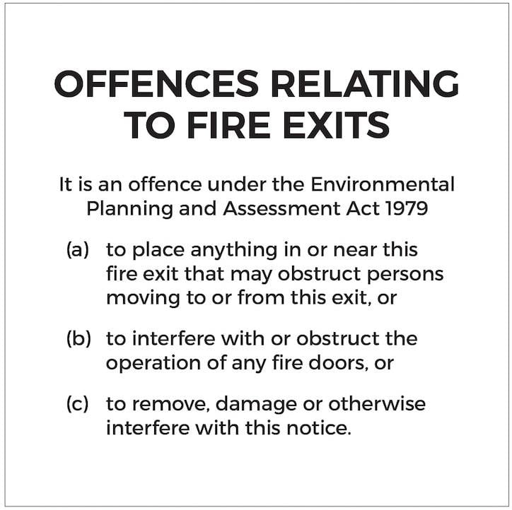 FIRE SAFETY DOOR DO NOT OBSTRUCT – STATUTORY SIGNS