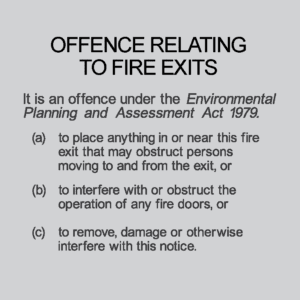 Offences relating to Fire Exits Signs - STATUTORY SIGNS