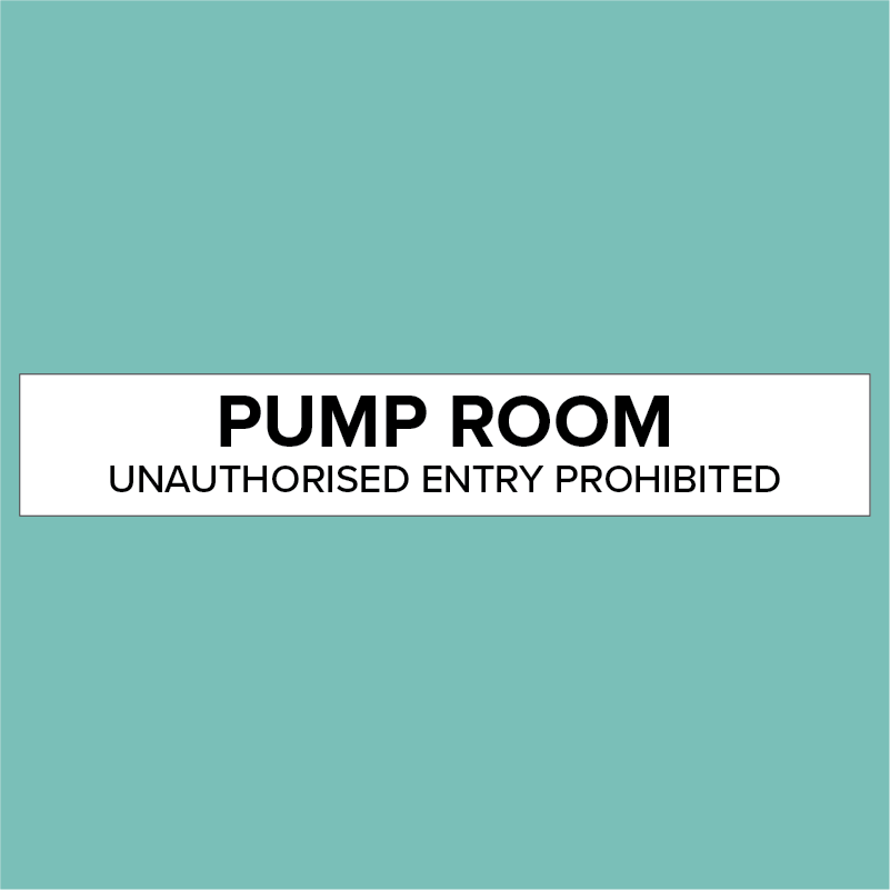 Pump Room Sign - Statutory Signs