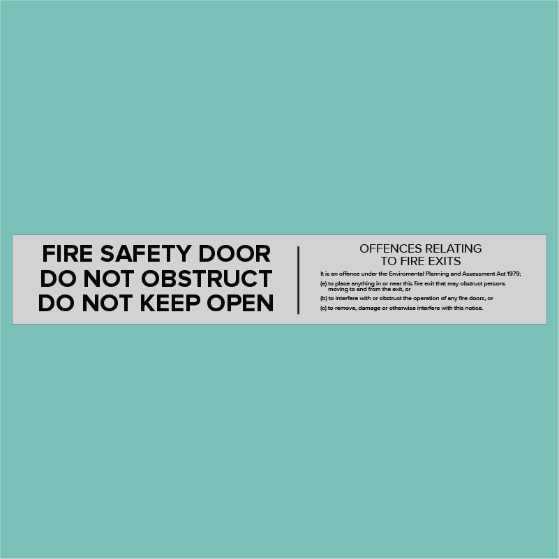 Fire Safety Door Do Not Obstruct Offences Relating - Statutory Signs