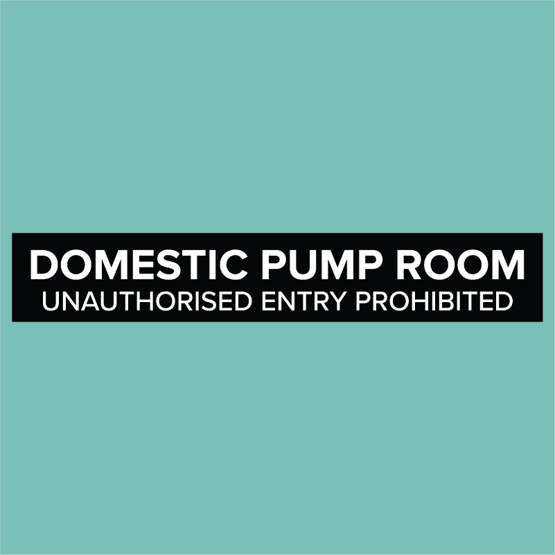 Domestic Pump Room Sign - Statutory Signs