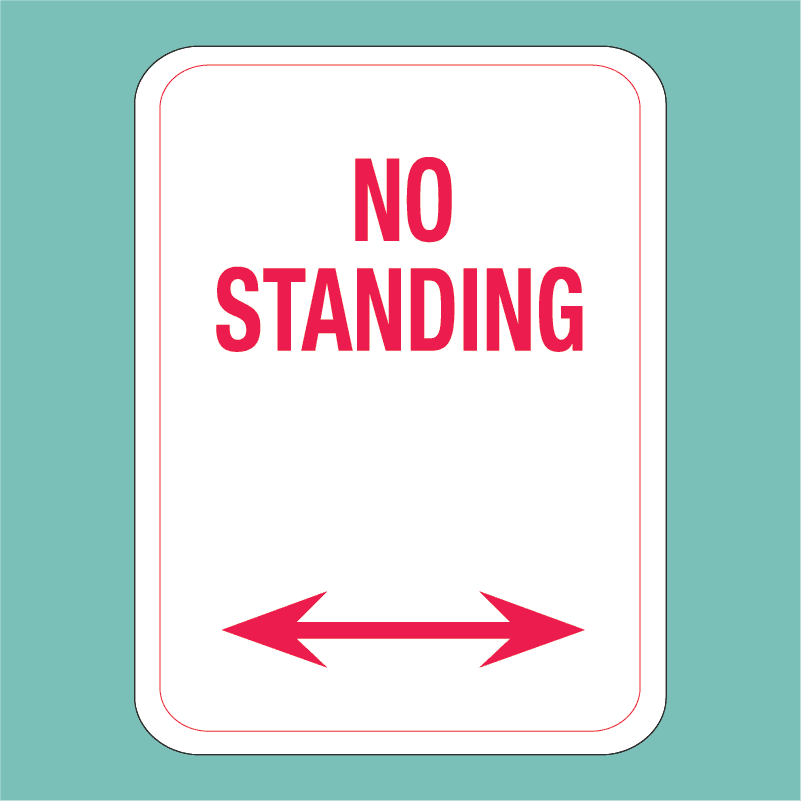 Traffic Sign - No Standing - Statutory Signs