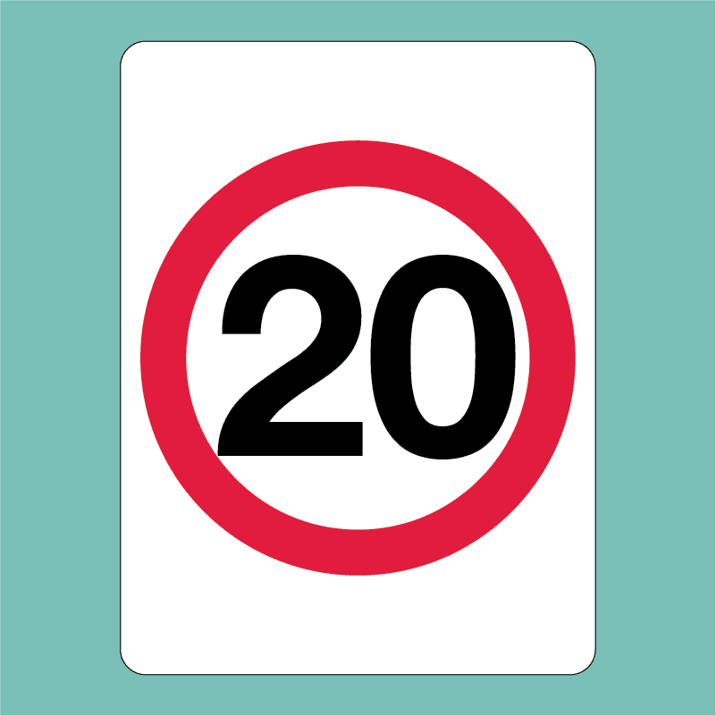 Traffic Sign - Speed 20 - Statutory Signs