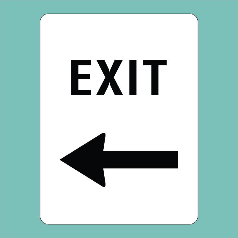 Traffic Sign - Exit Left Arrow - Statutory Signs